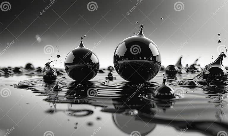 Black and White Group Spherical Objects, Possibly Spheres or Balls ...