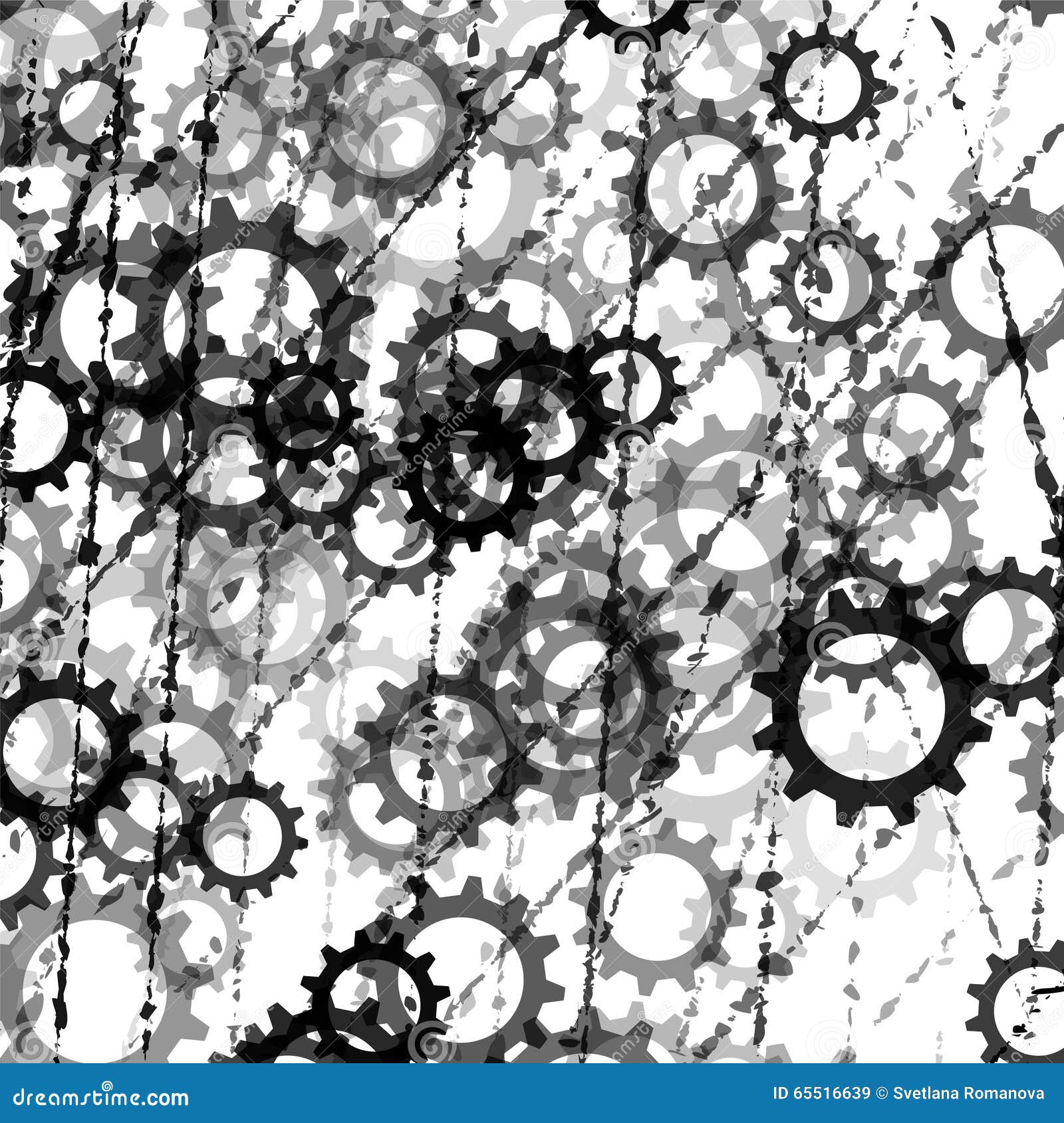 Black and White Grunge Cogwheel Background Stock Vector - Illustration ...