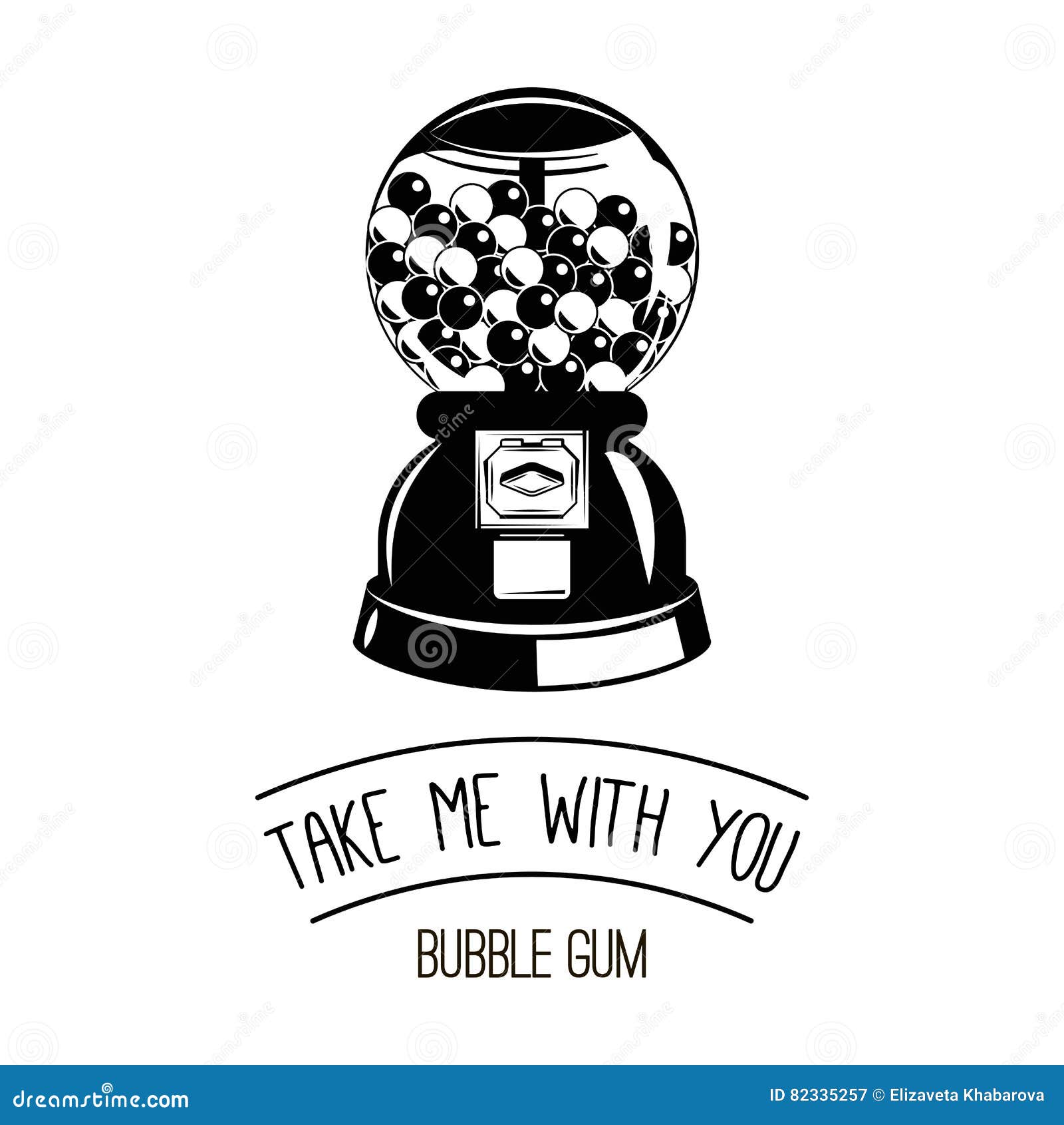 Black and White Gumball Machine. Vector Illustration Stock Vector ...