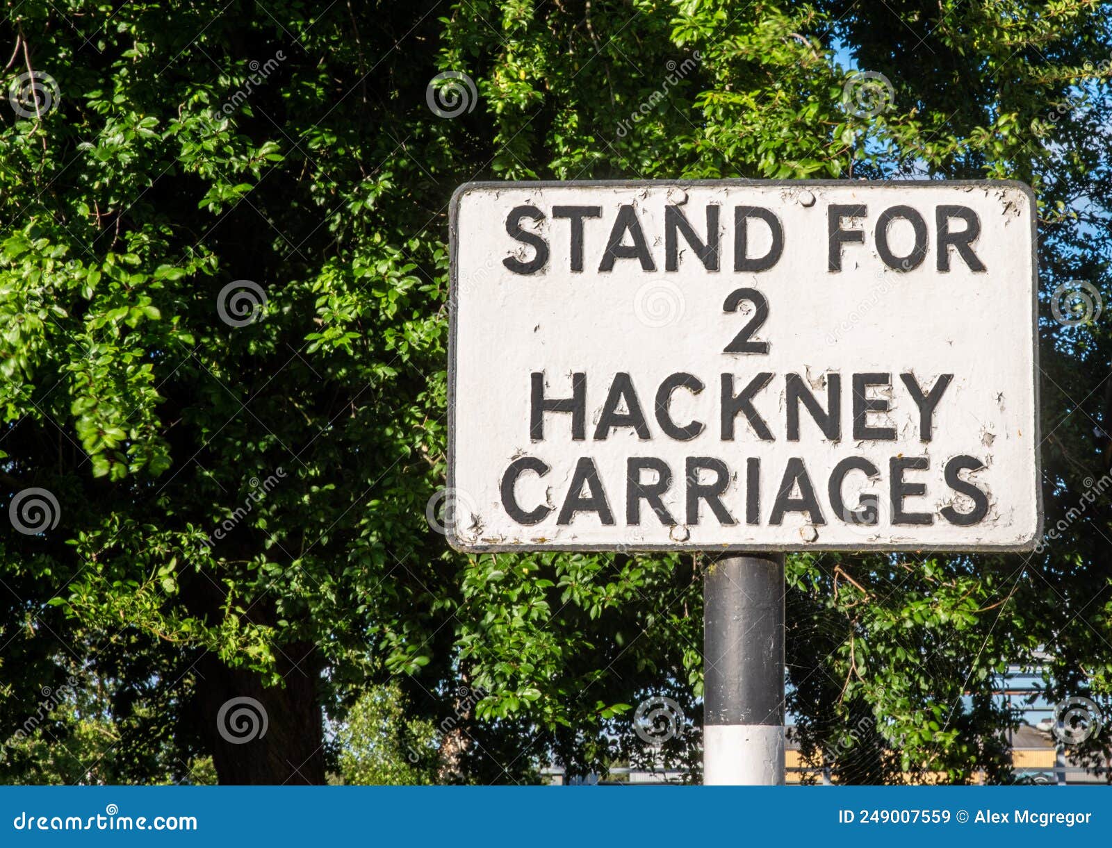 Black and White Hackney Carriages Sign Stock Image - Image of road ...
