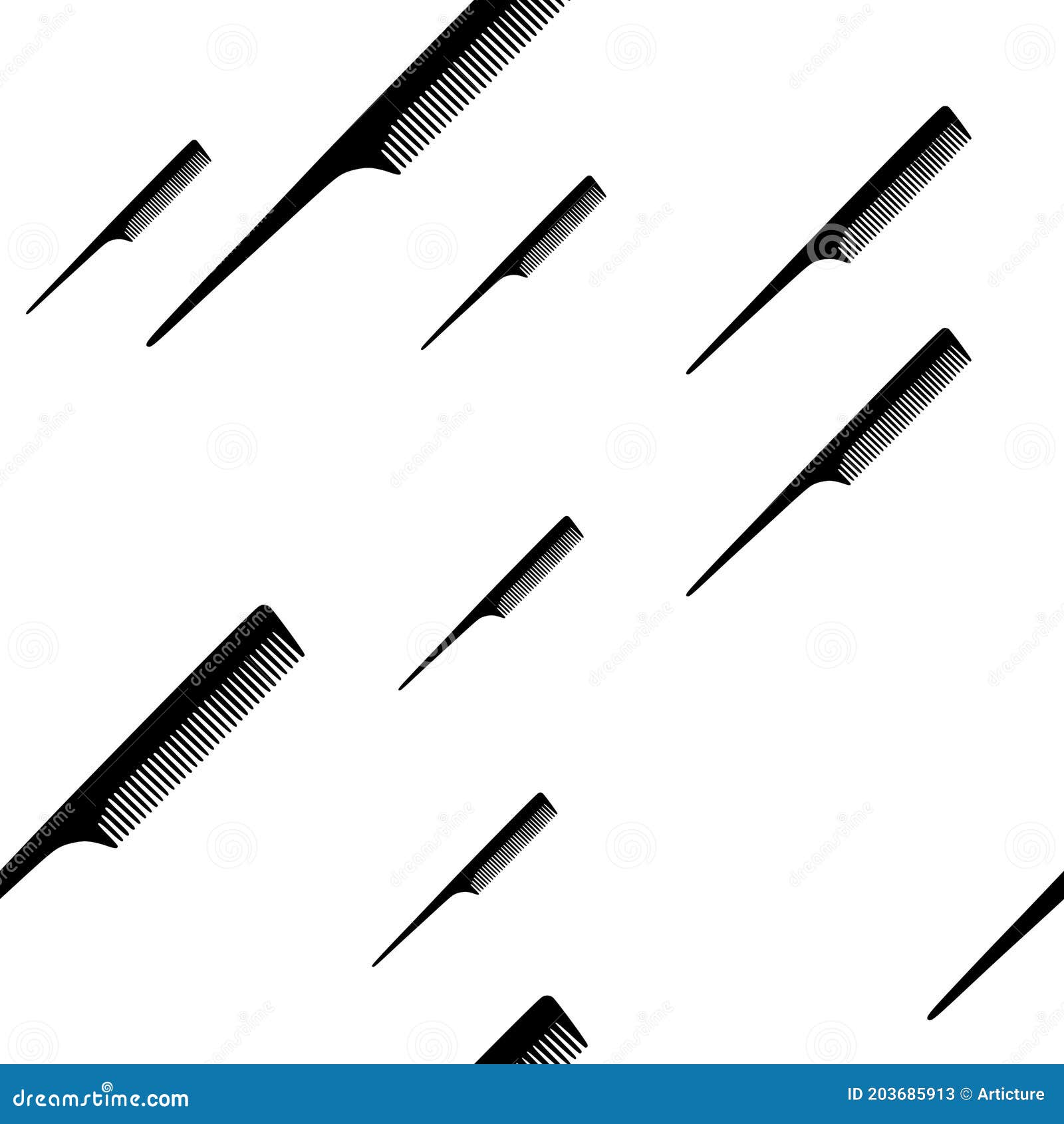 Black Combs on White. Monochromatic Pattern. Stock Illustration ...