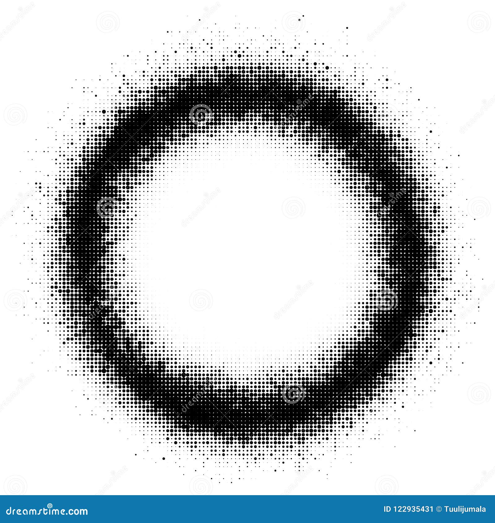 Black and White Halftone Dotted Ring Element Stock Vector ...