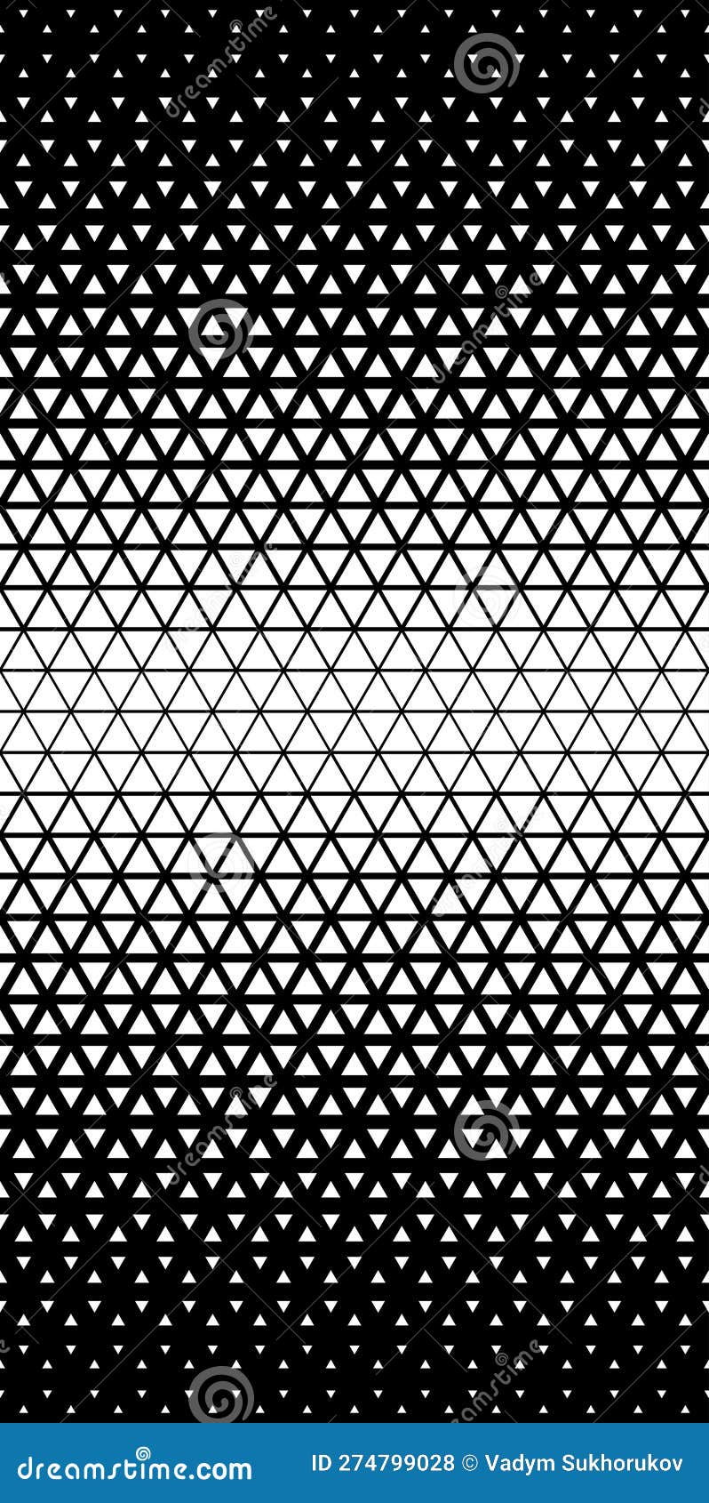 Black and White Halftone Triangles Pattern. Abstract Geometric Gradient ...