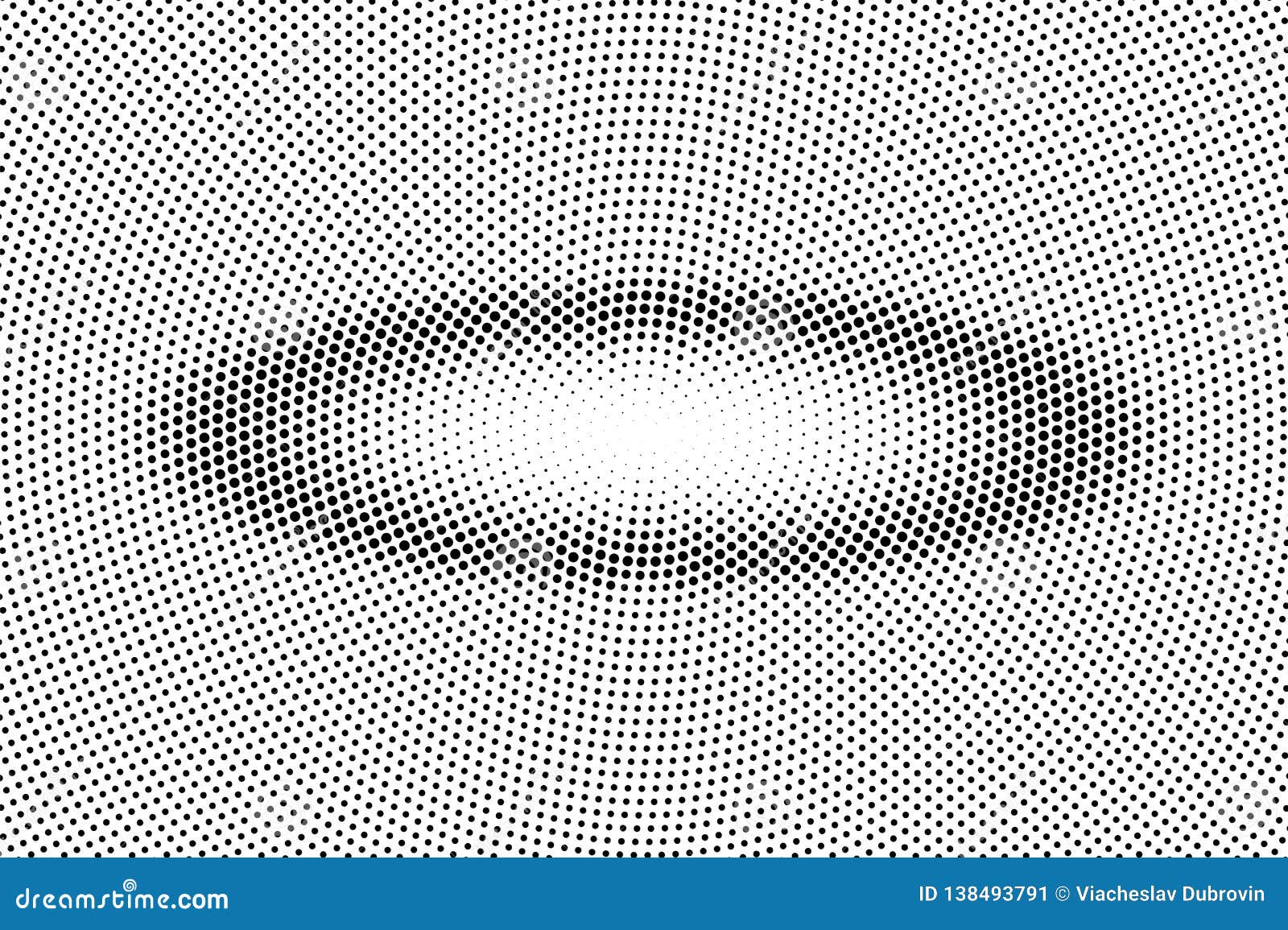 Black and White Halftone Vector. Oval Dotted Gradient. Centered Dotwork ...