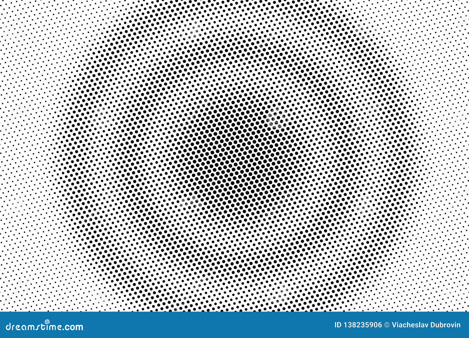 Black on White Halftone Vector. Radial Dotted Texture. Circular Dotwork ...
