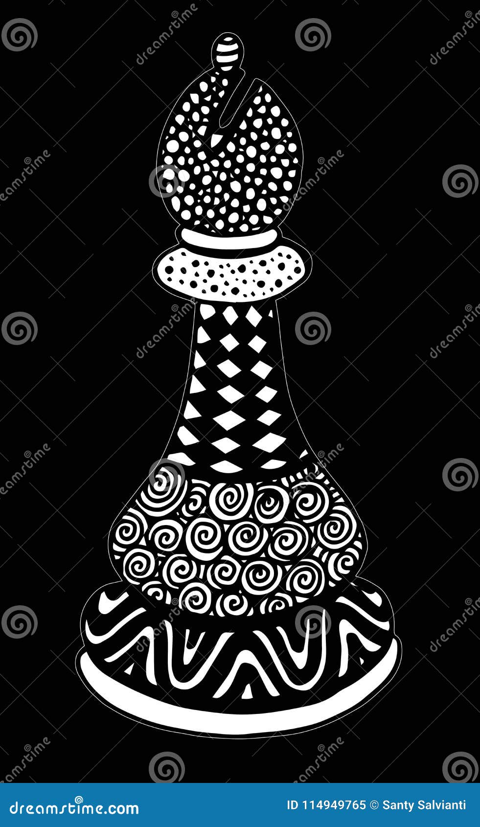 Hand Drawing Doodle Sketch Chess Bishop Vector Illustration Art Stock ...
