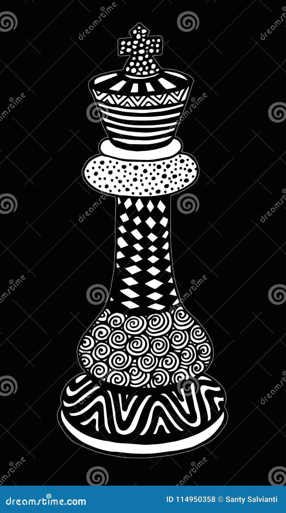 Hand Drawing Doodle Sketch Chess King Vector Illustration Art Stock ...