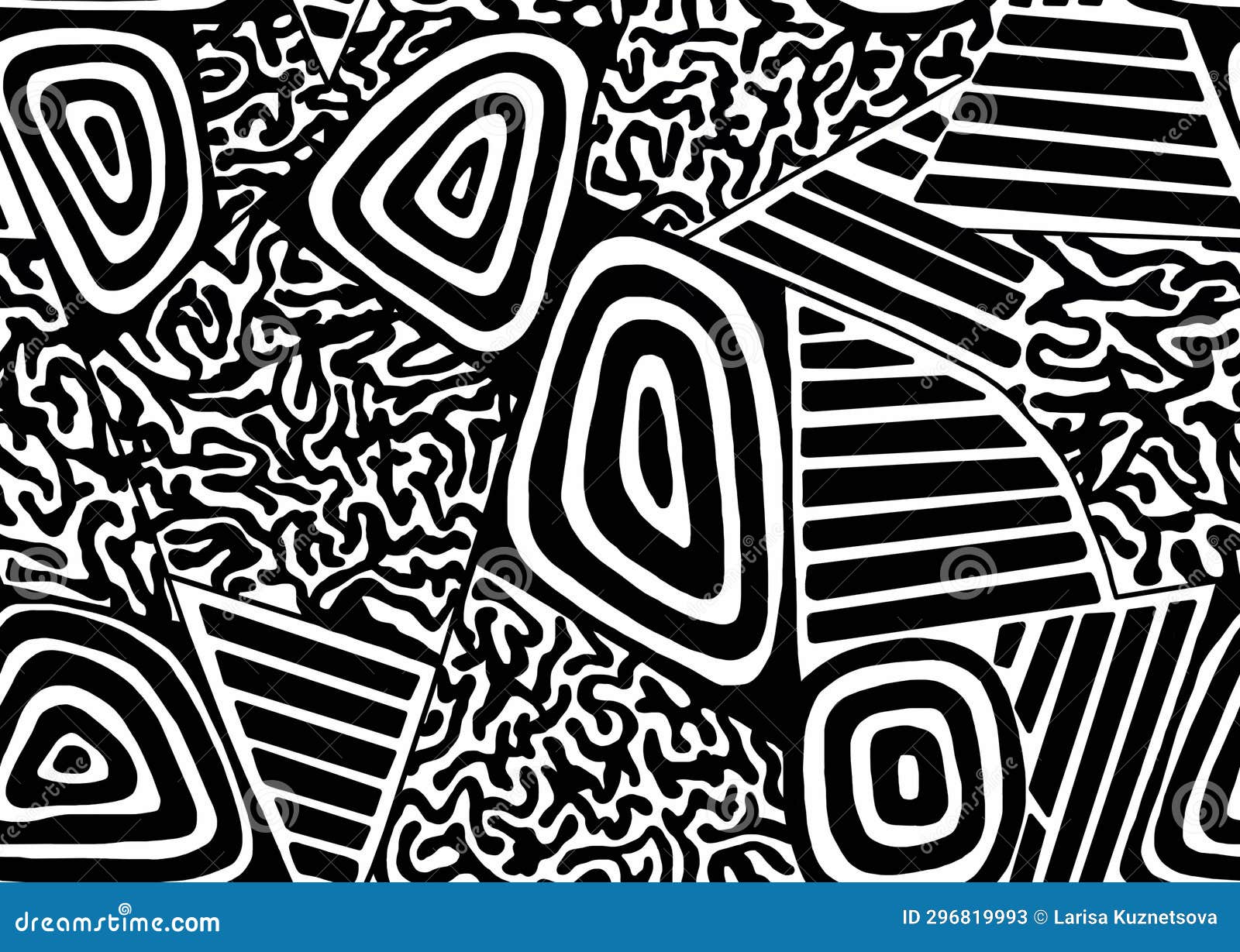 A Black and White Hand-drawn Drawing of Geometric Shapes. Stock ...