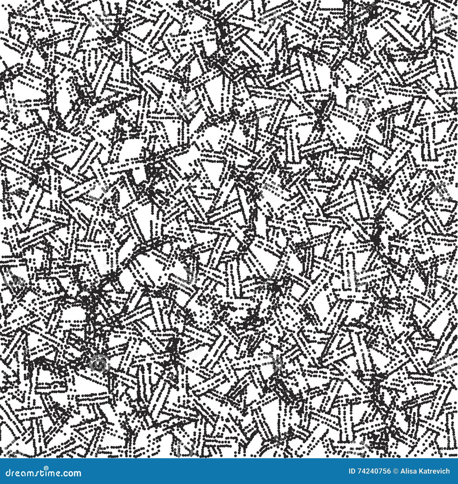 Black and White Hand Drawn Pattern. Vector Illustration Stock Vector ...