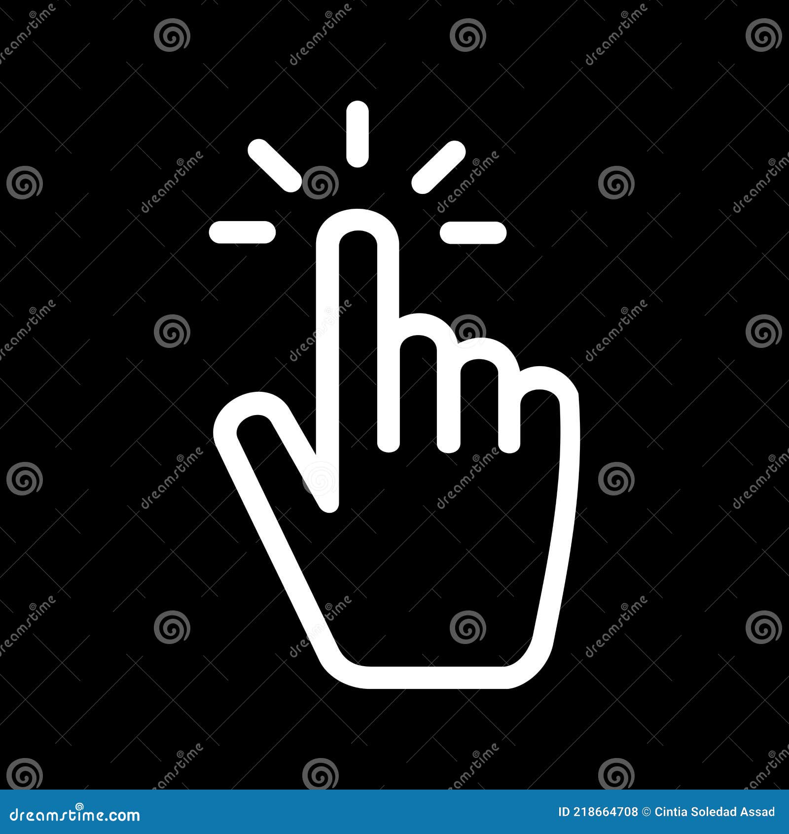 BLACK and WHITE HAND POINTER, CLICKING FINGER ICON Stock Illustration ...