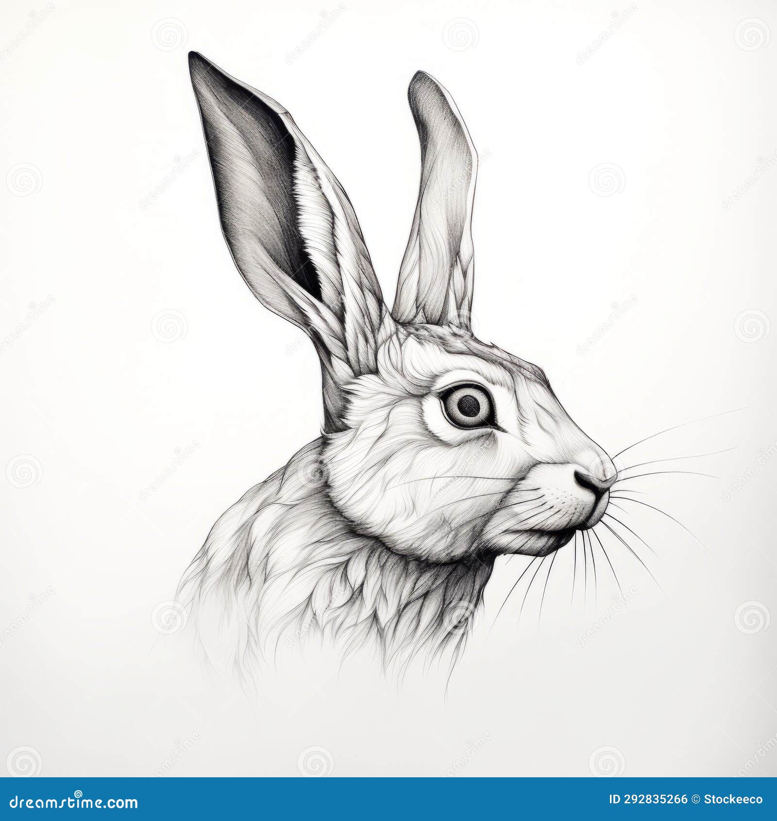 Hyperrealistic Hare Head: Dark, Detailed, and Playful Animal Portrait ...