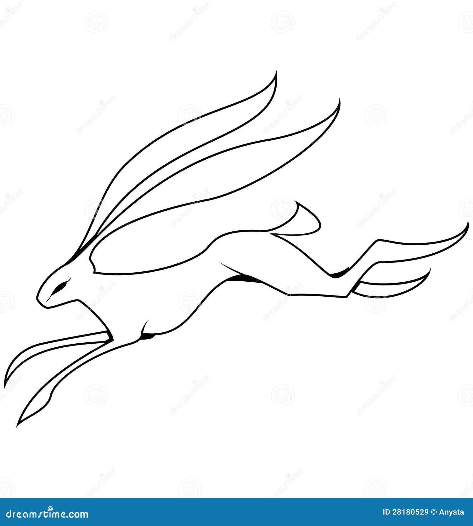 Hare Jumping Animal Cartoon Character Vector Illustration ...