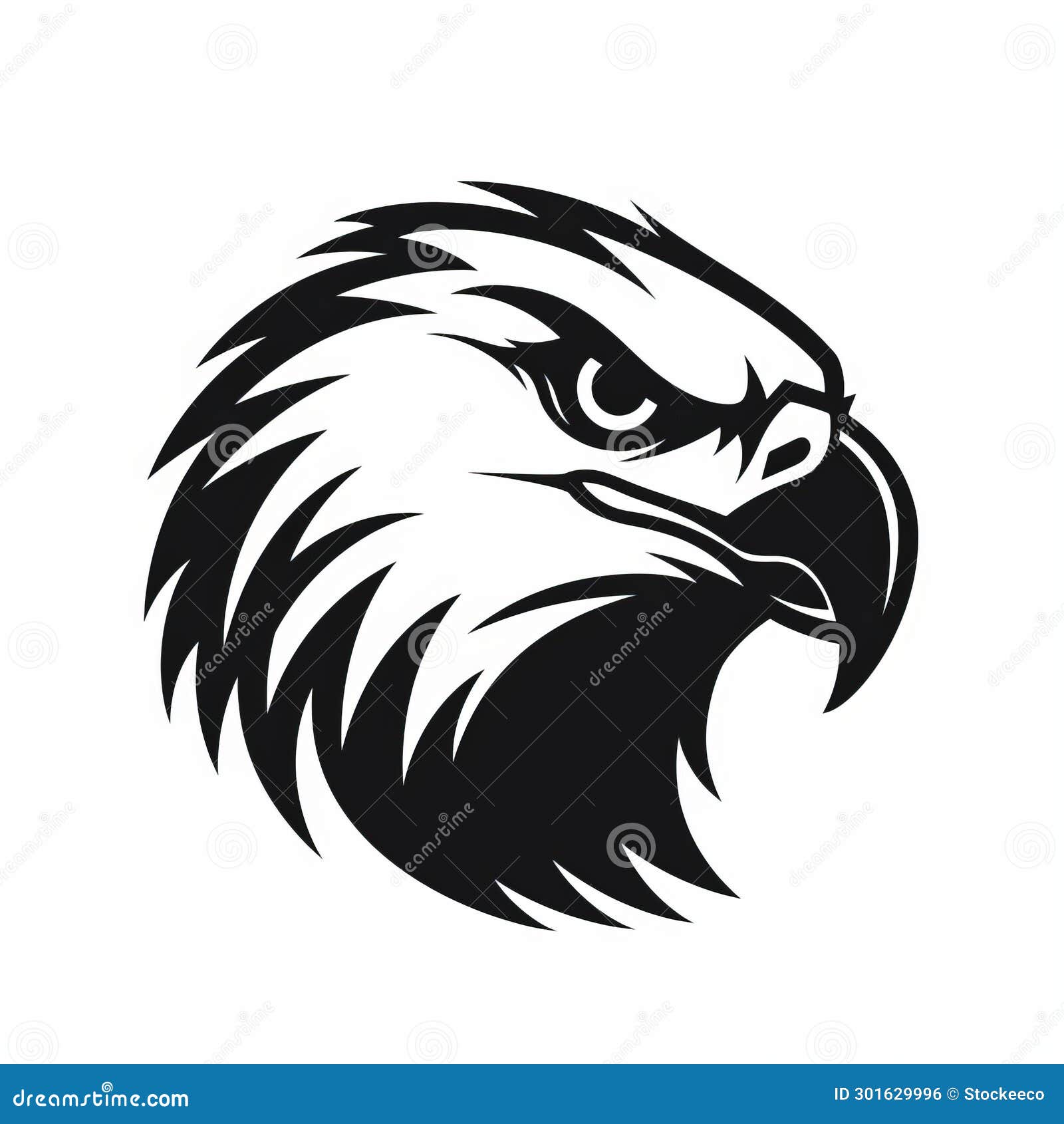 Black and White Hawk or Eagle Head Logo Illustration Stock Illustration ...