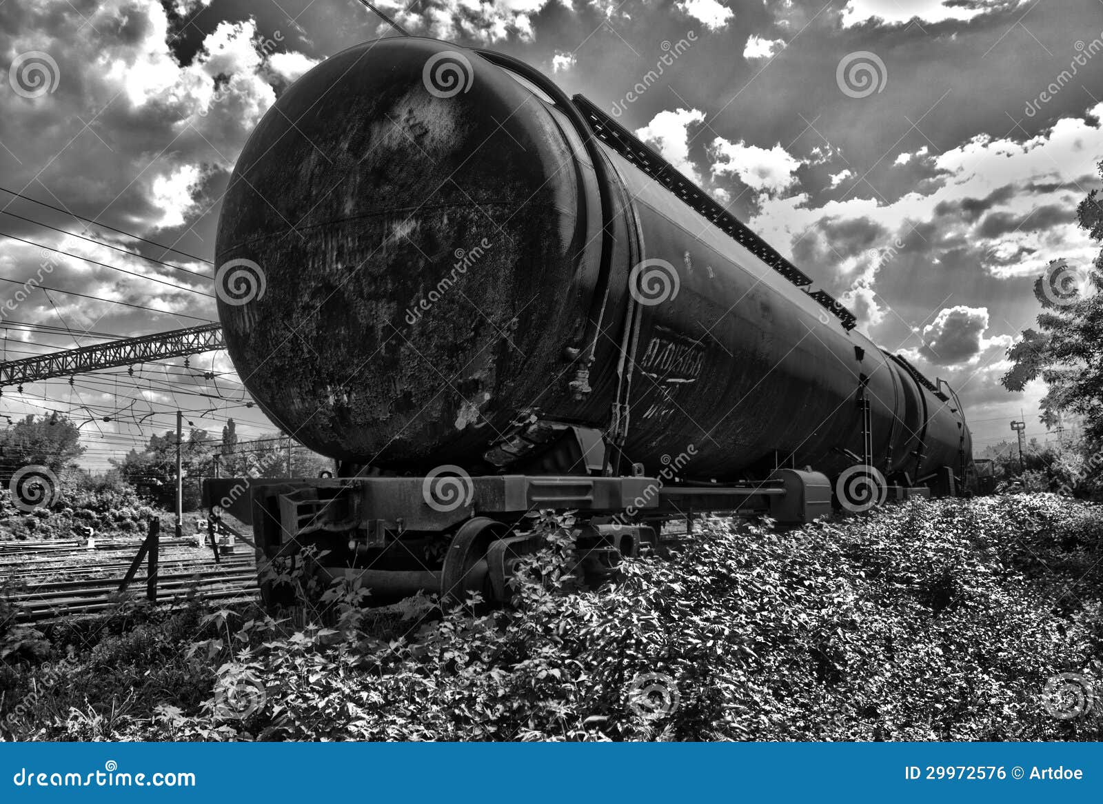 Black and White Hdr Railroad Tank1 Stock Photo - Image of cistern, tank ...
