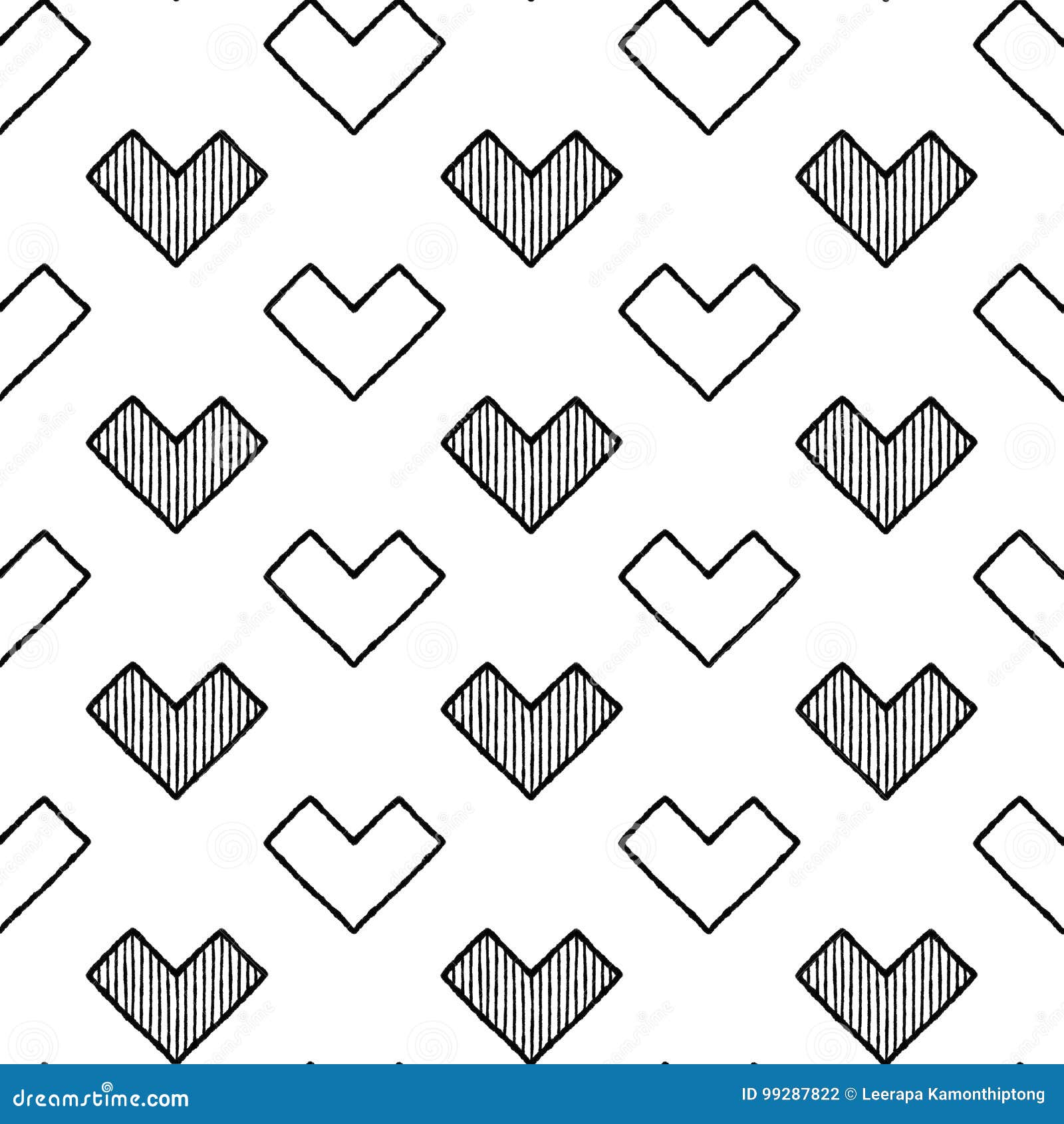 Black White Heart Pattern stock vector. Illustration of gift - 99287822