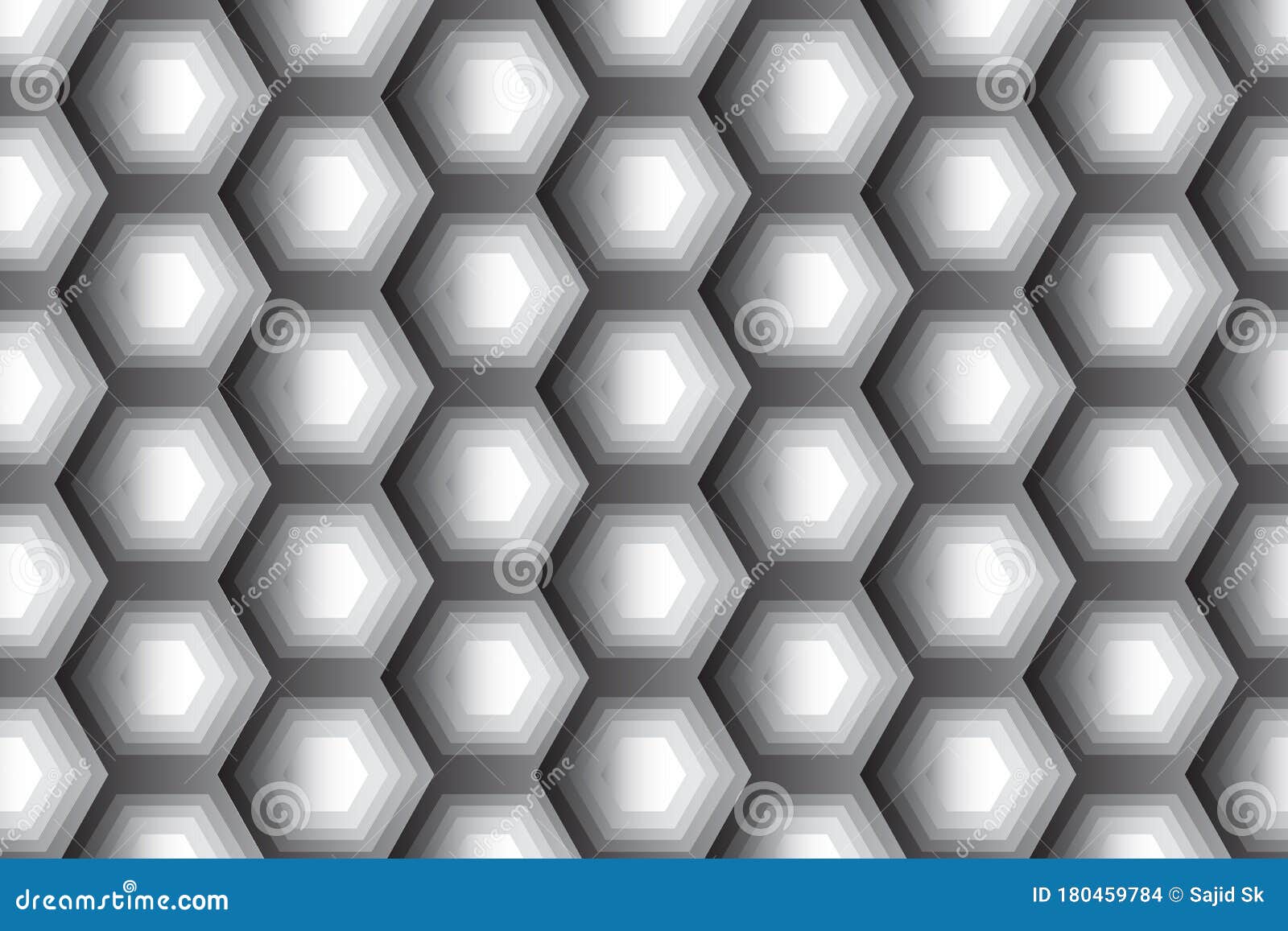 Black and White Hexagon Honeycomb Pattern Stock Illustration ...