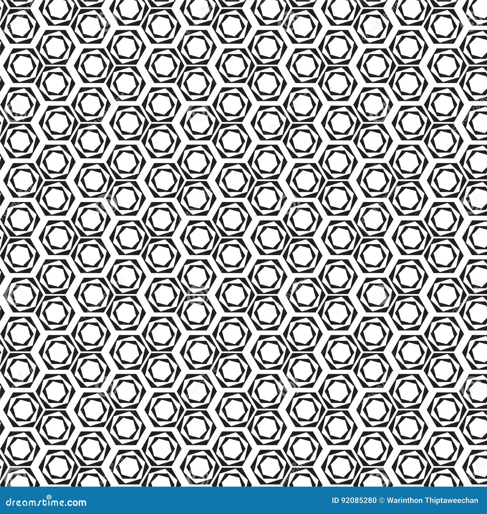 Black and White Hexagon Rotated Pattern Background Stock Vector ...