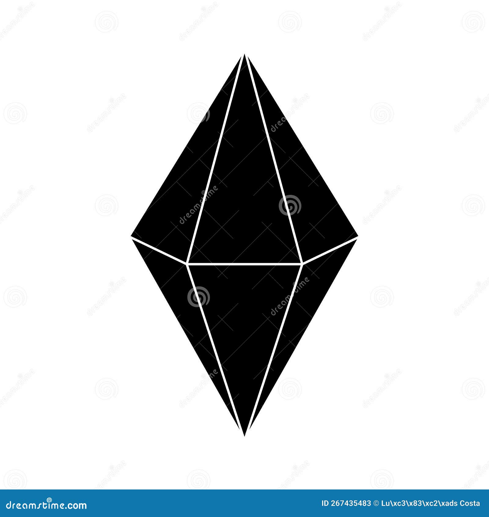 Hexagonal Bipyramid Geometric Icon Stock Vector - Illustration of ...