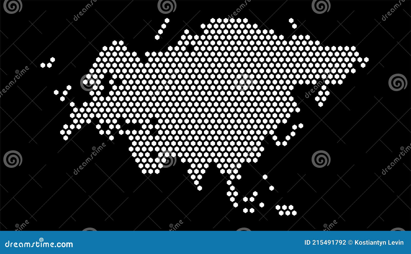 Eurasia Map Vector, Isolated On White Background. Black Template, Flat ...