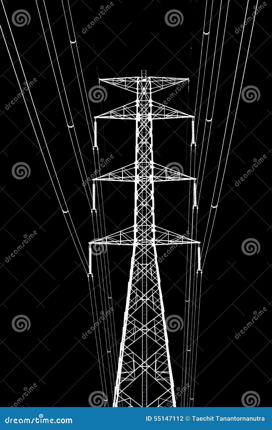 Black and White High Voltage Transmission Towers Stock Photo - Image of ...