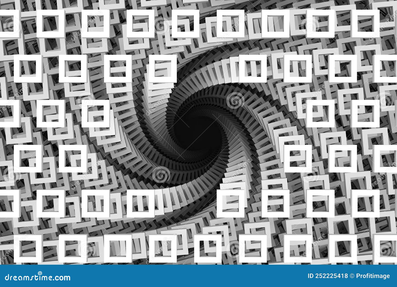 Black and White Hole Hollow Box Abstract Background 3D Stock ...