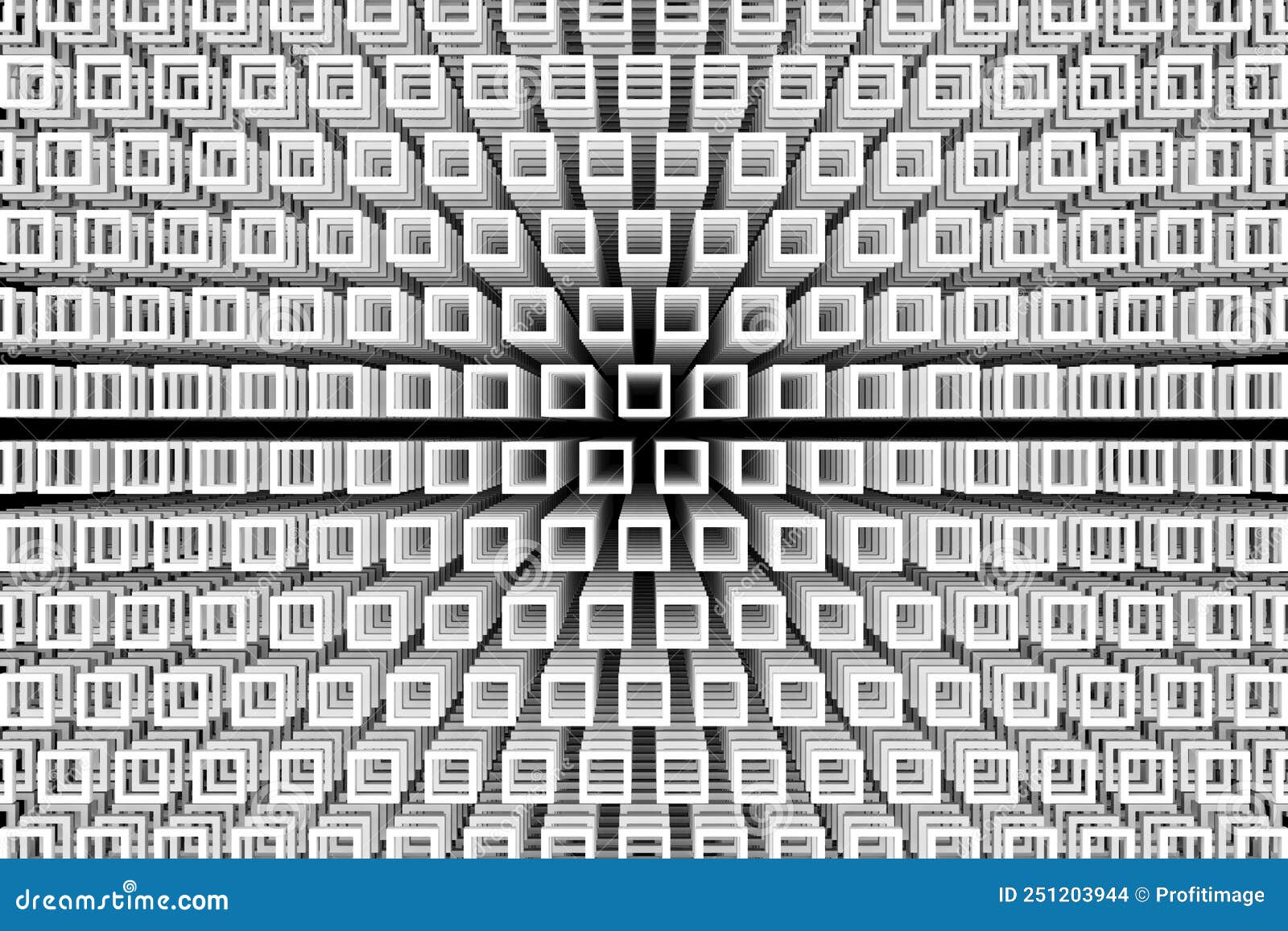 Black and White Hollow Box Abstract Background 3D Stock Illustration ...