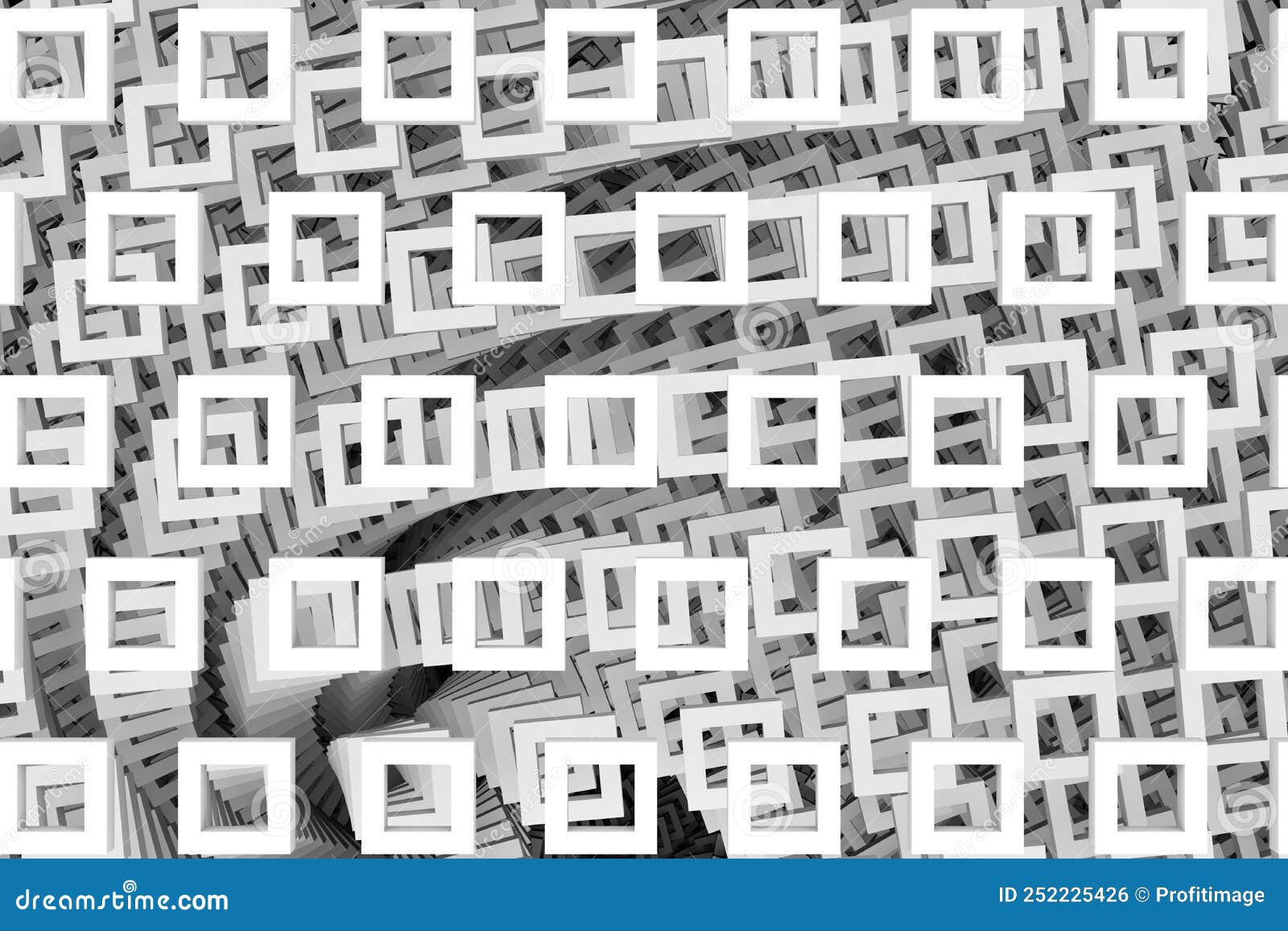 Black and White Hollow Box Twist Abstract Background 3D Stock ...