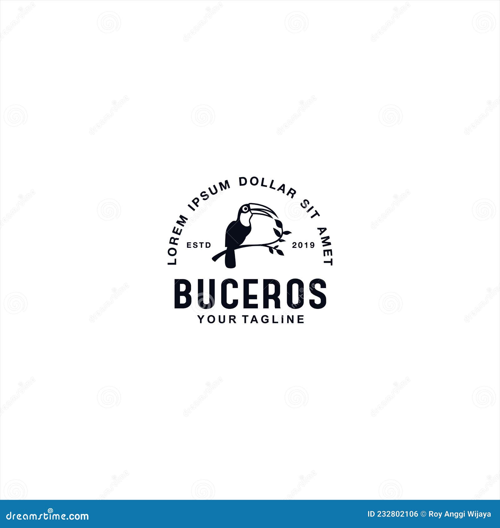 Hornbill Logo Vector Template. Exclusive Enggang Bird Solid Colors Logo ...