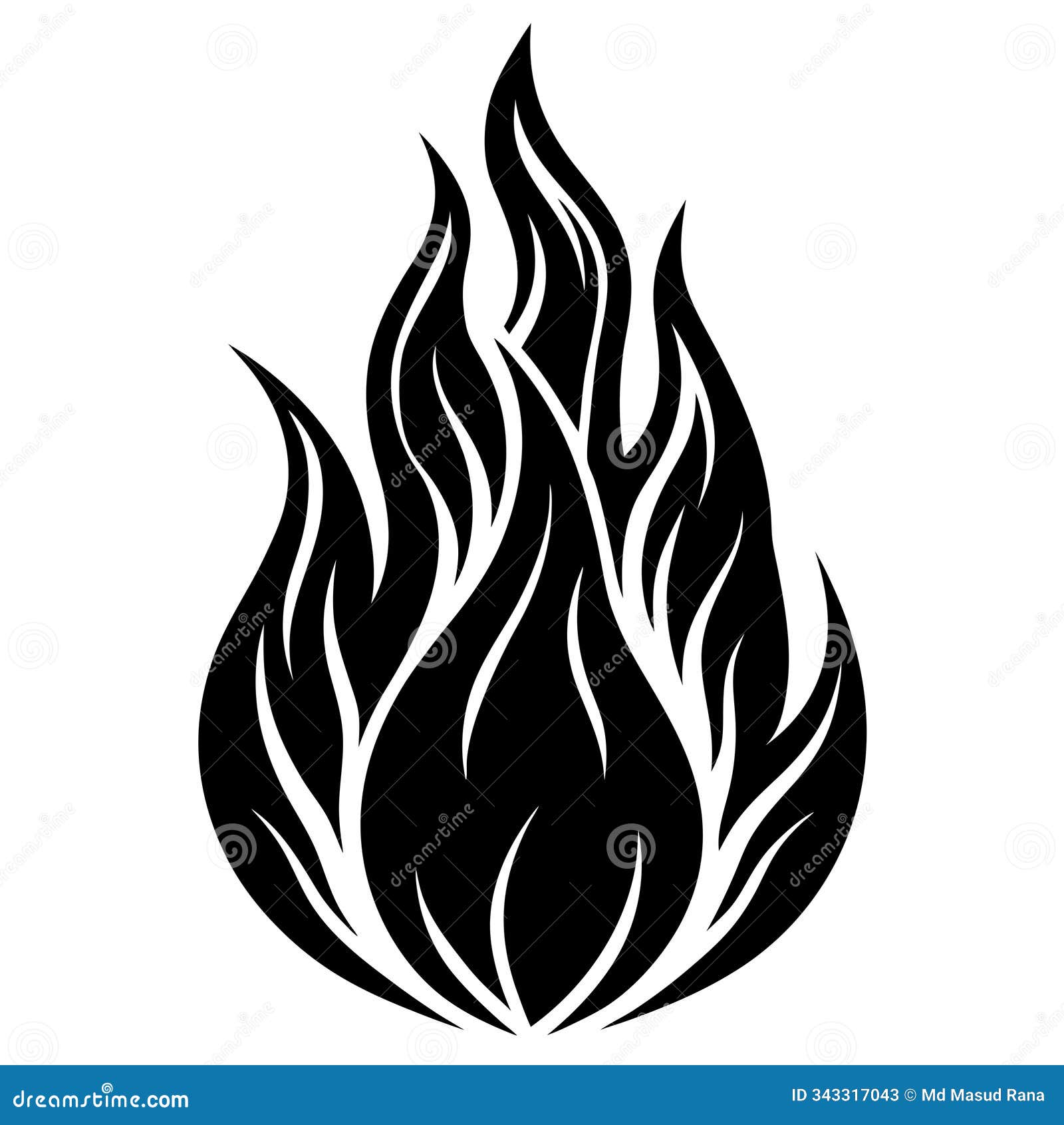 Black and White Hot Fire Symbol Drawing Generative AI Stock ...