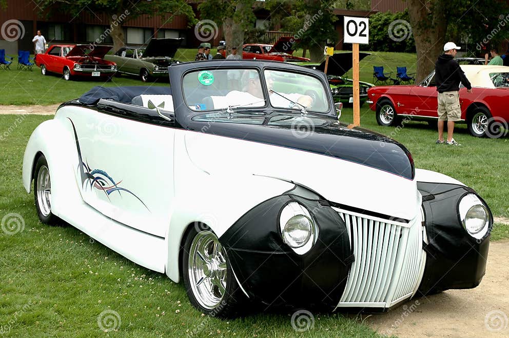 Black and white Hot Rod editorial stock photo. Image of classic - 23733583