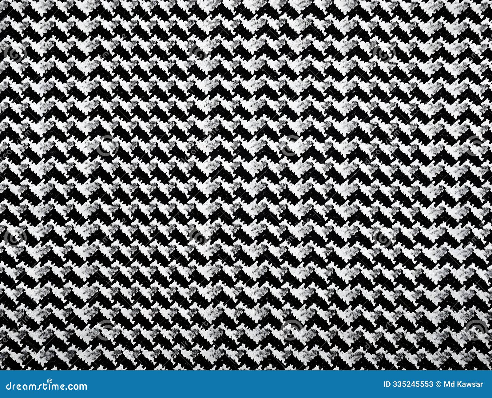 Black and White Houndstooth Fabric Texture Stock Illustration ...
