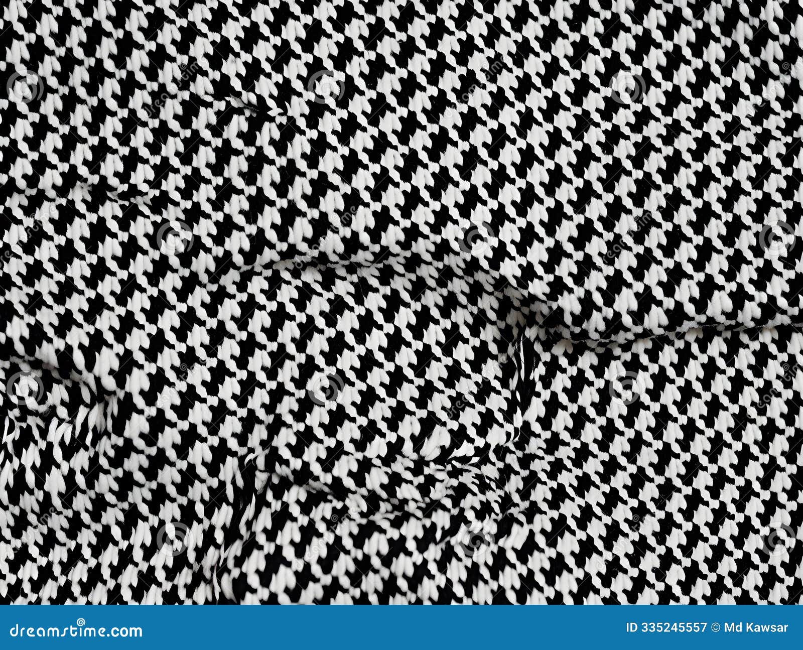 Black and White Houndstooth Fabric Texture Stock Illustration ...