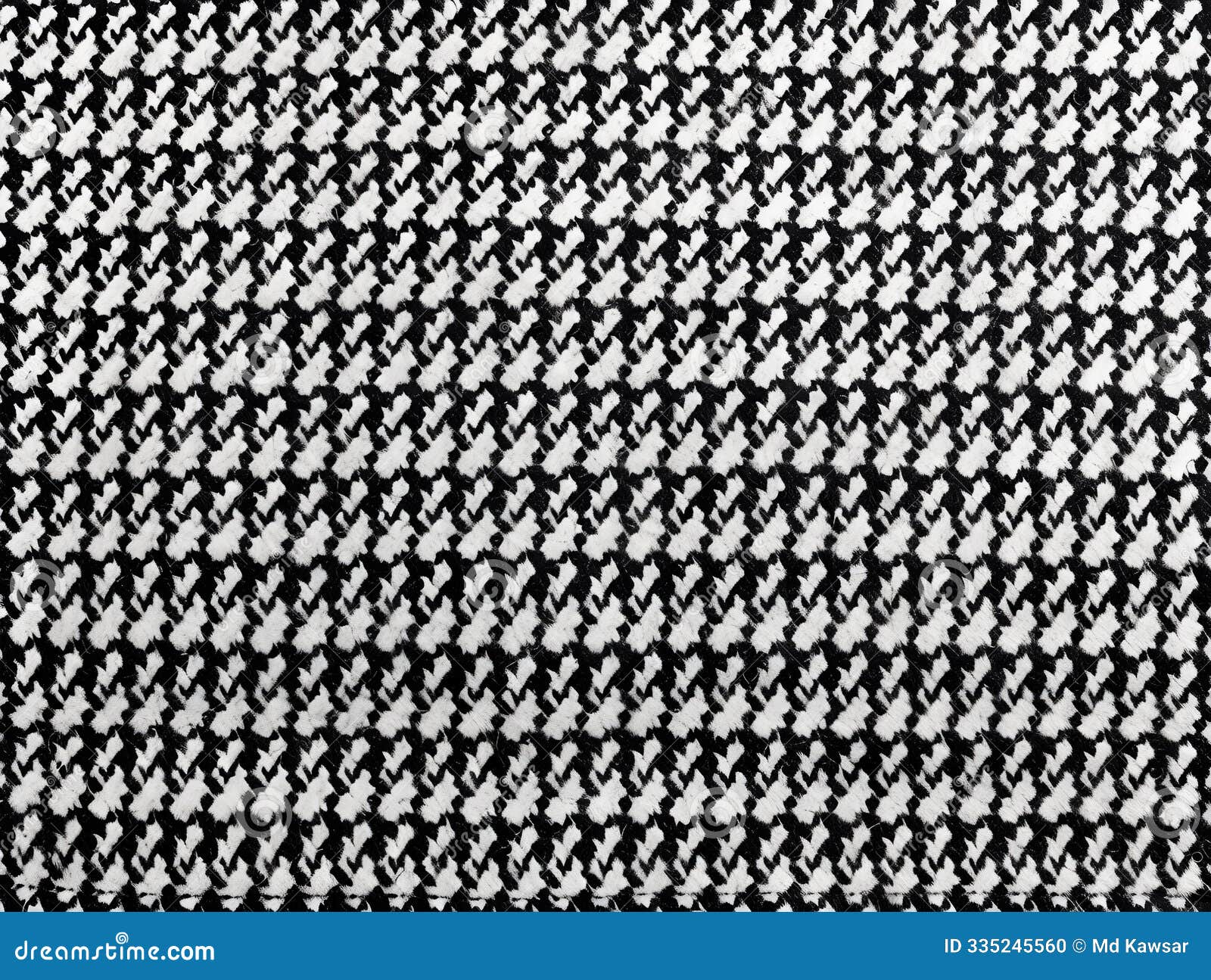 Black and White Houndstooth Fabric Texture Stock Illustration ...
