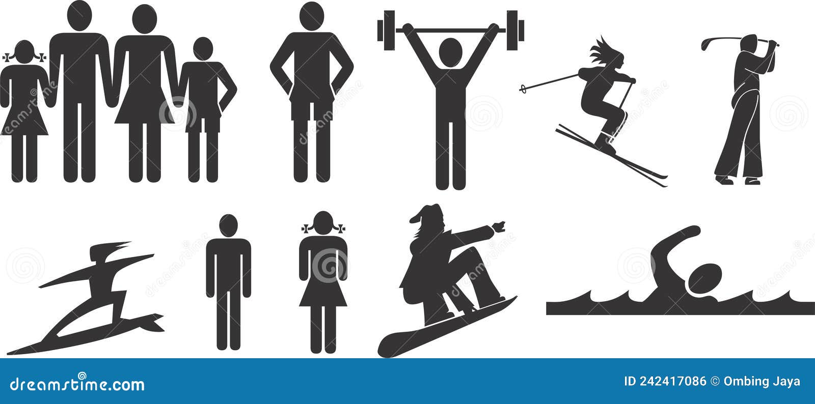 Icon Human Activity stock illustration. Illustration of human - 242417086