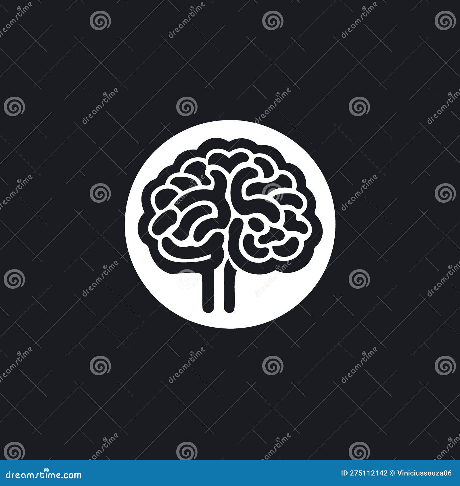 Black and White Human Brain Logo Stock Vector - Illustration of ...