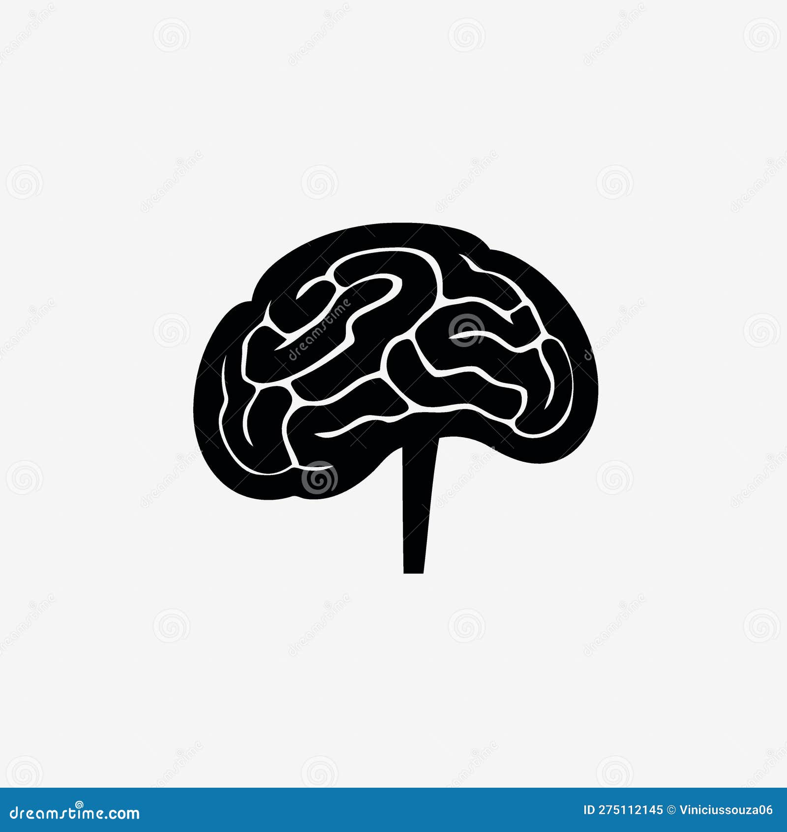 Black and White Human Brain Logo Stock Vector - Illustration of ...