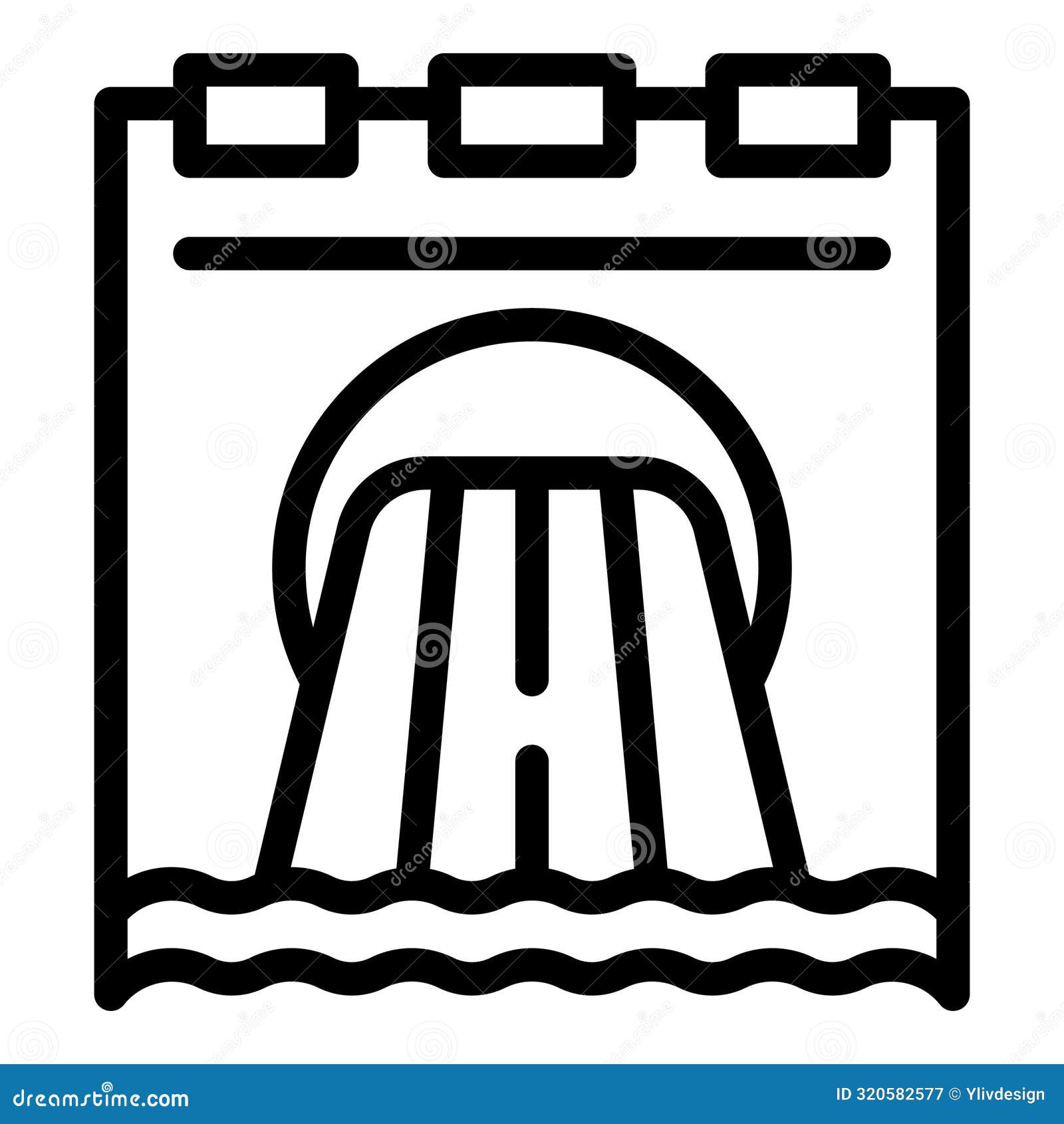 Black and White Hydroelectric Dam Icon Stock Vector - Illustration of ...