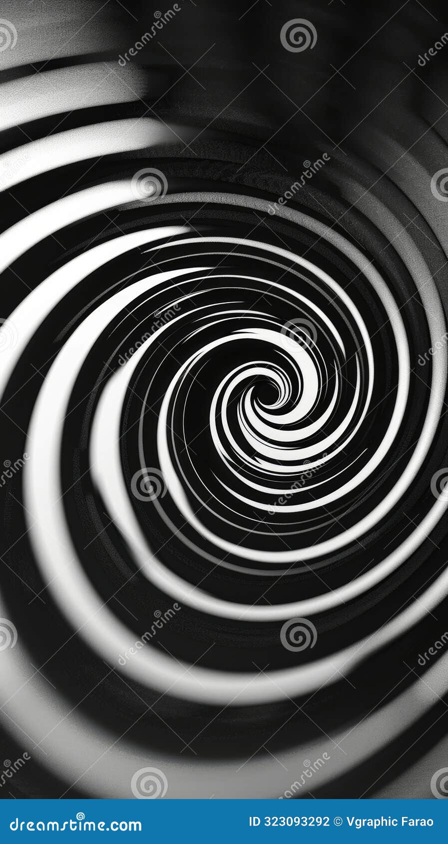 Black and White Hypnotic Spiral Pattern Stock Photo - Image of effect ...
