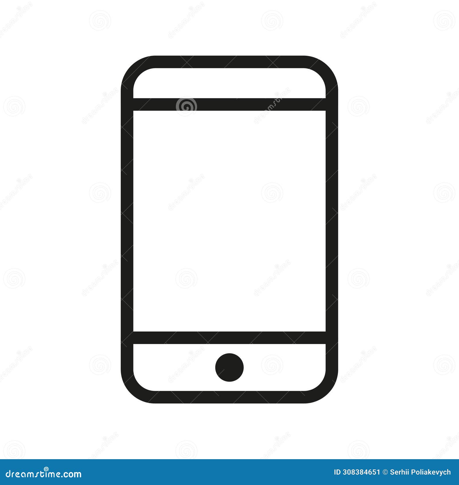 A Black and White Icon of a Cell Phone on a White Background Stock ...