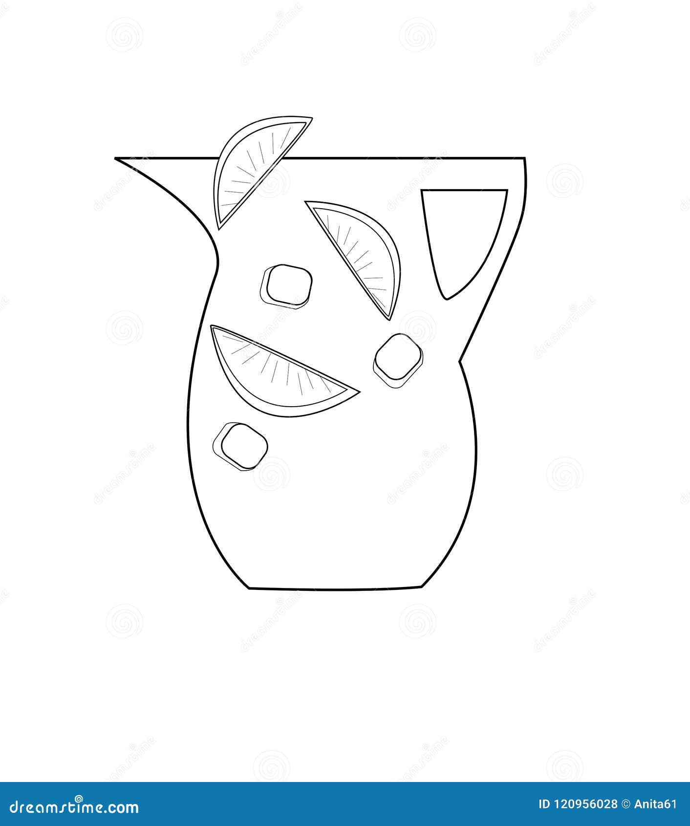 Black and White Icon of Cool Pitcher with Ice Stock Vector ...