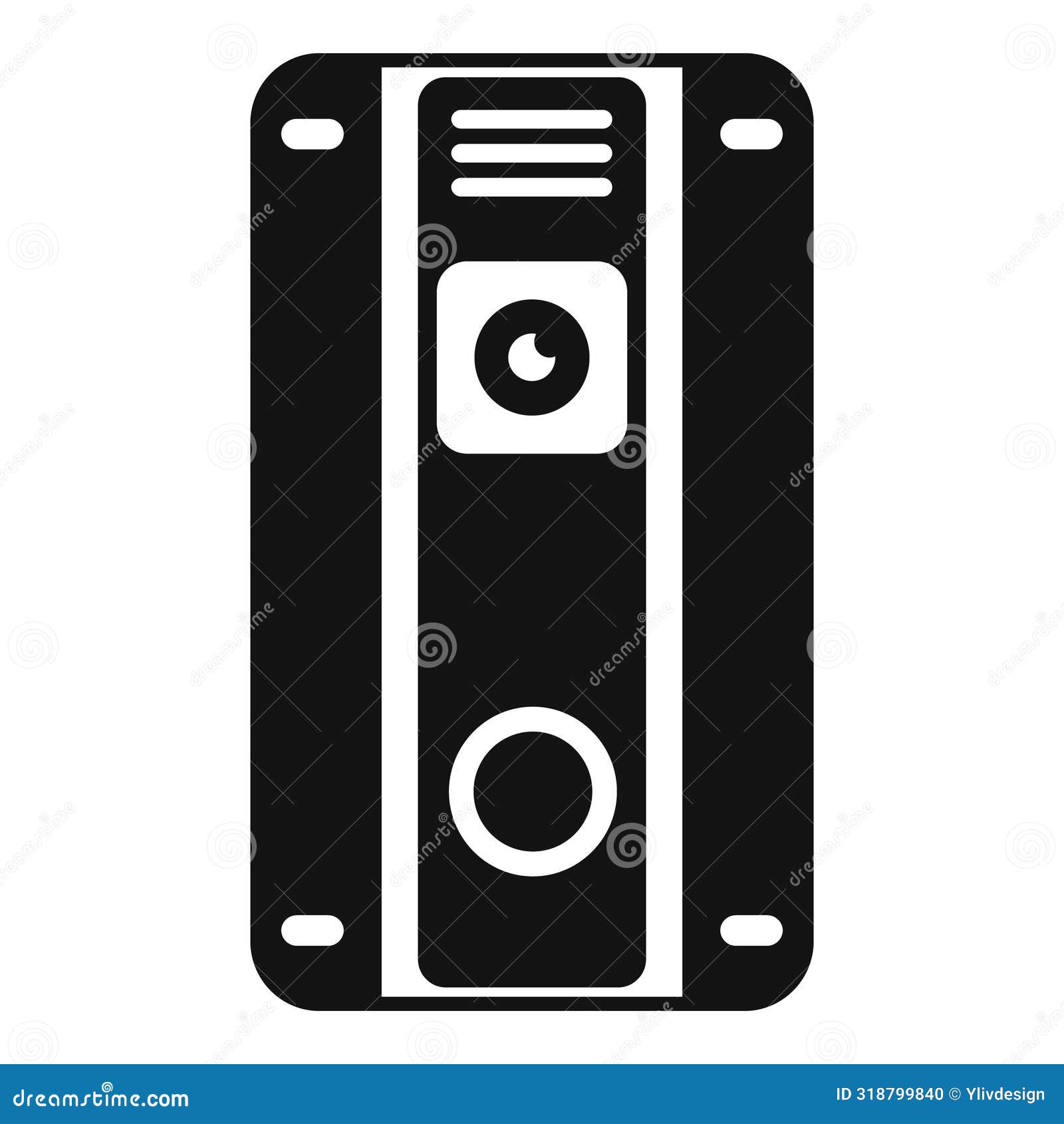Black and White Icon of a Desktop Computer Case Stock Vector ...