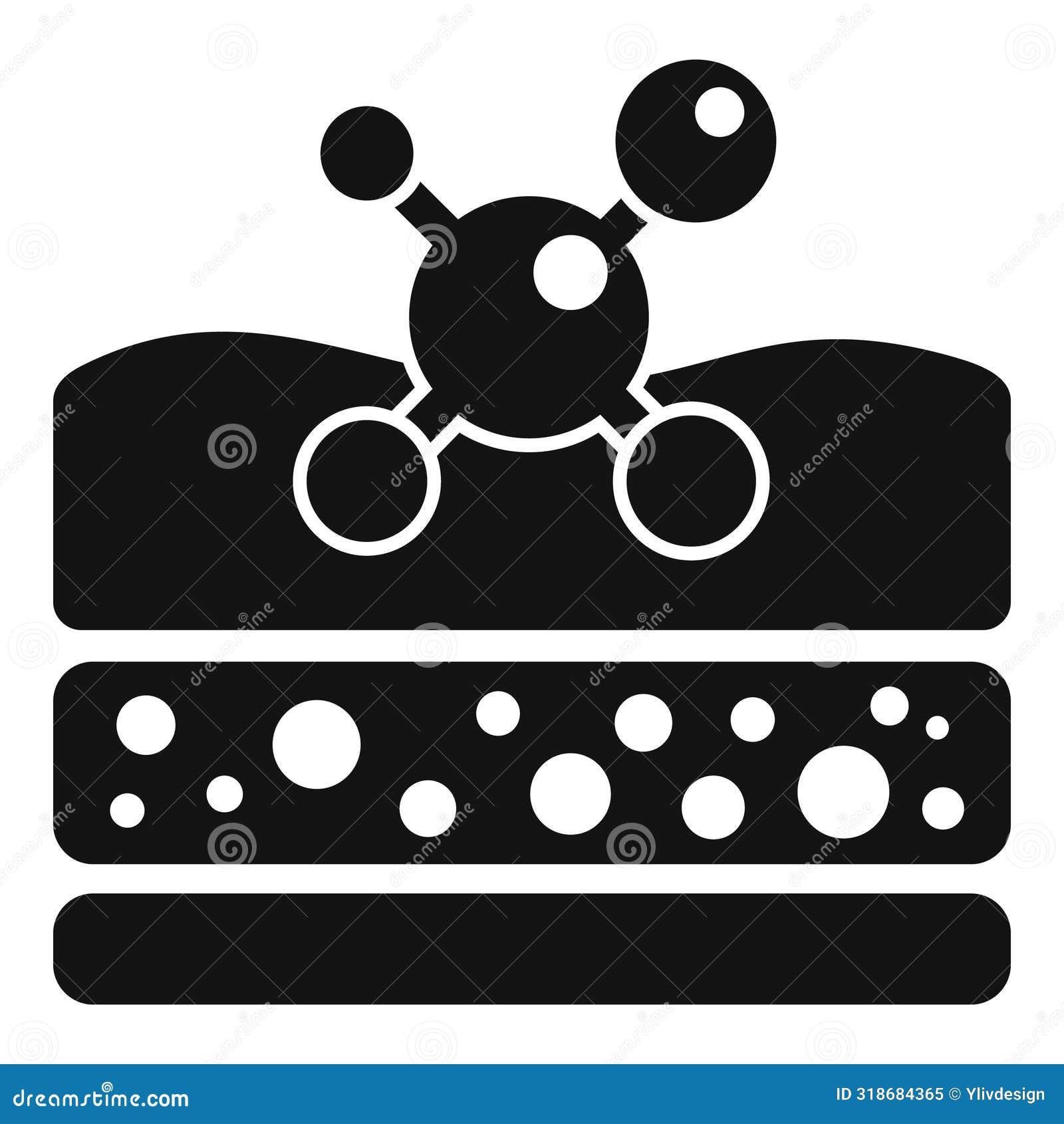 Vector Icon of Chemistry Molecule on Lab Bench Stock Vector - Illustration of inorganic, vector ...