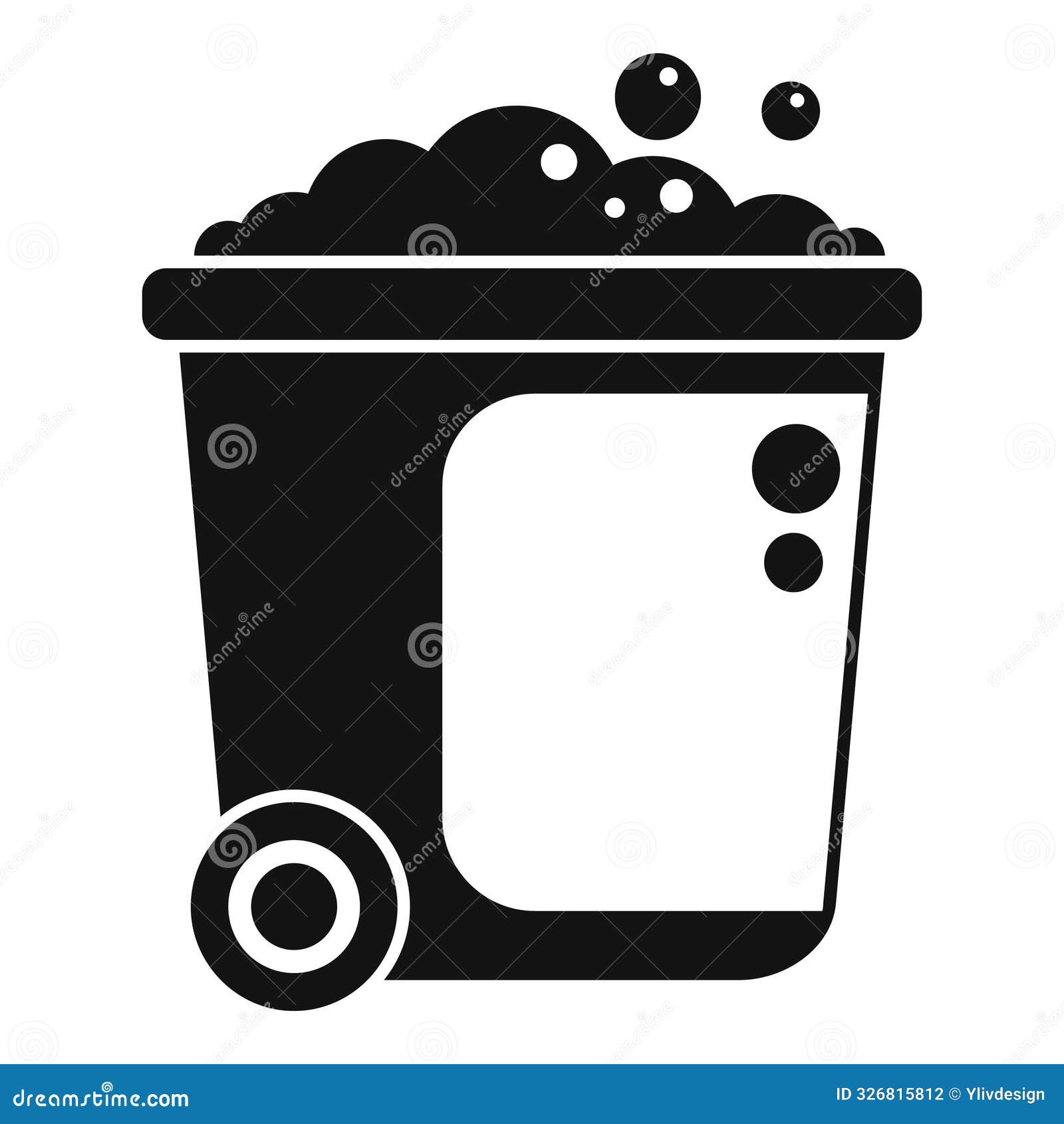 Full Mobile Garbage Container with Soap Bubbles is Overflowing Stock ...