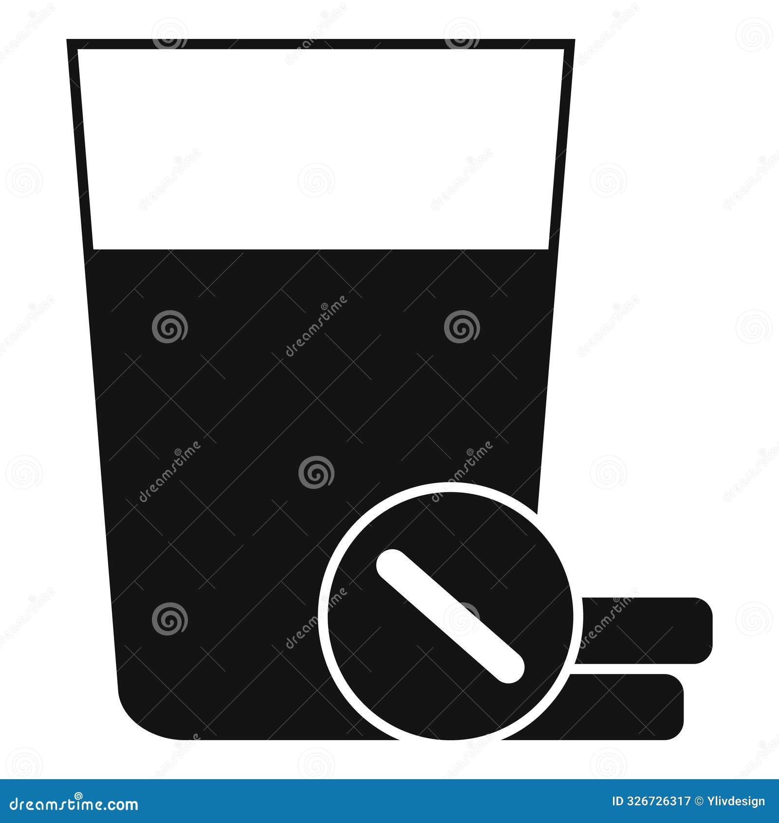 Glass of Water with Dissolving Effervescent Pill for Treatment Stock ...