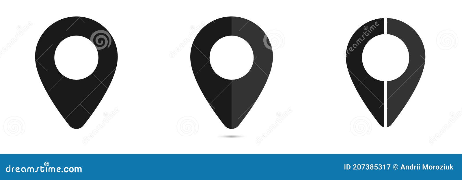Black and White Icon Label on the Map. Set of Icons. Illustration Stock ...