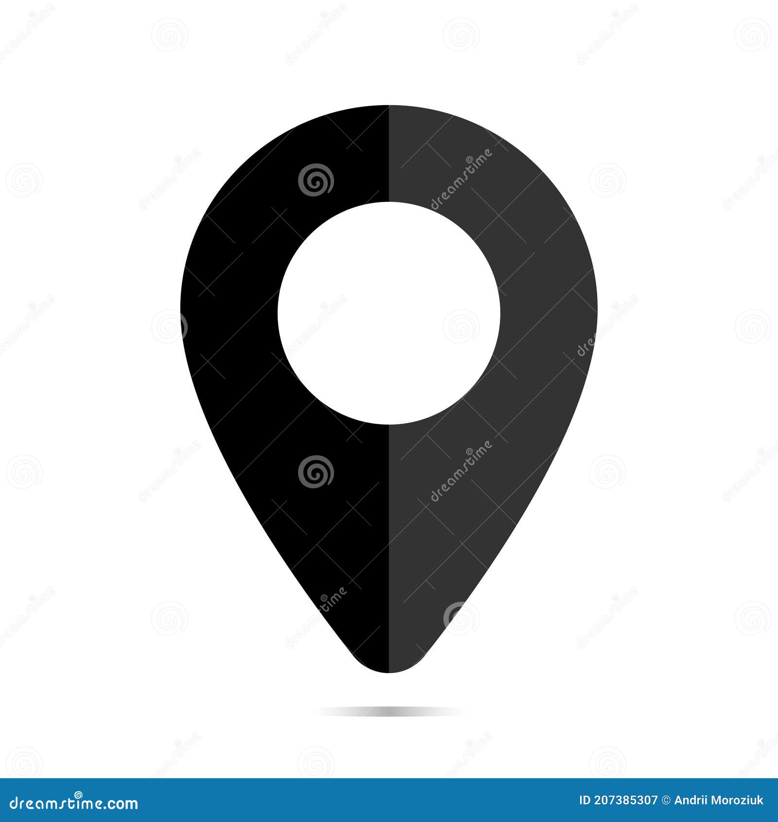 Black and White Icon Label on the Map. Vector Illustration Stock ...