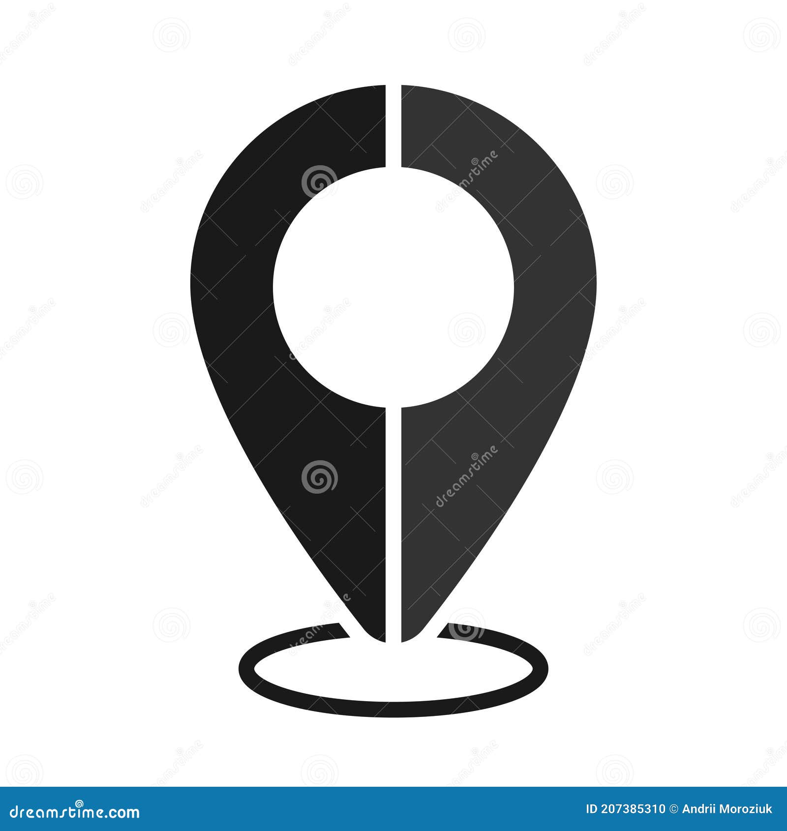 Black and White Icon Label on the Map. Vector Illustration Stock ...