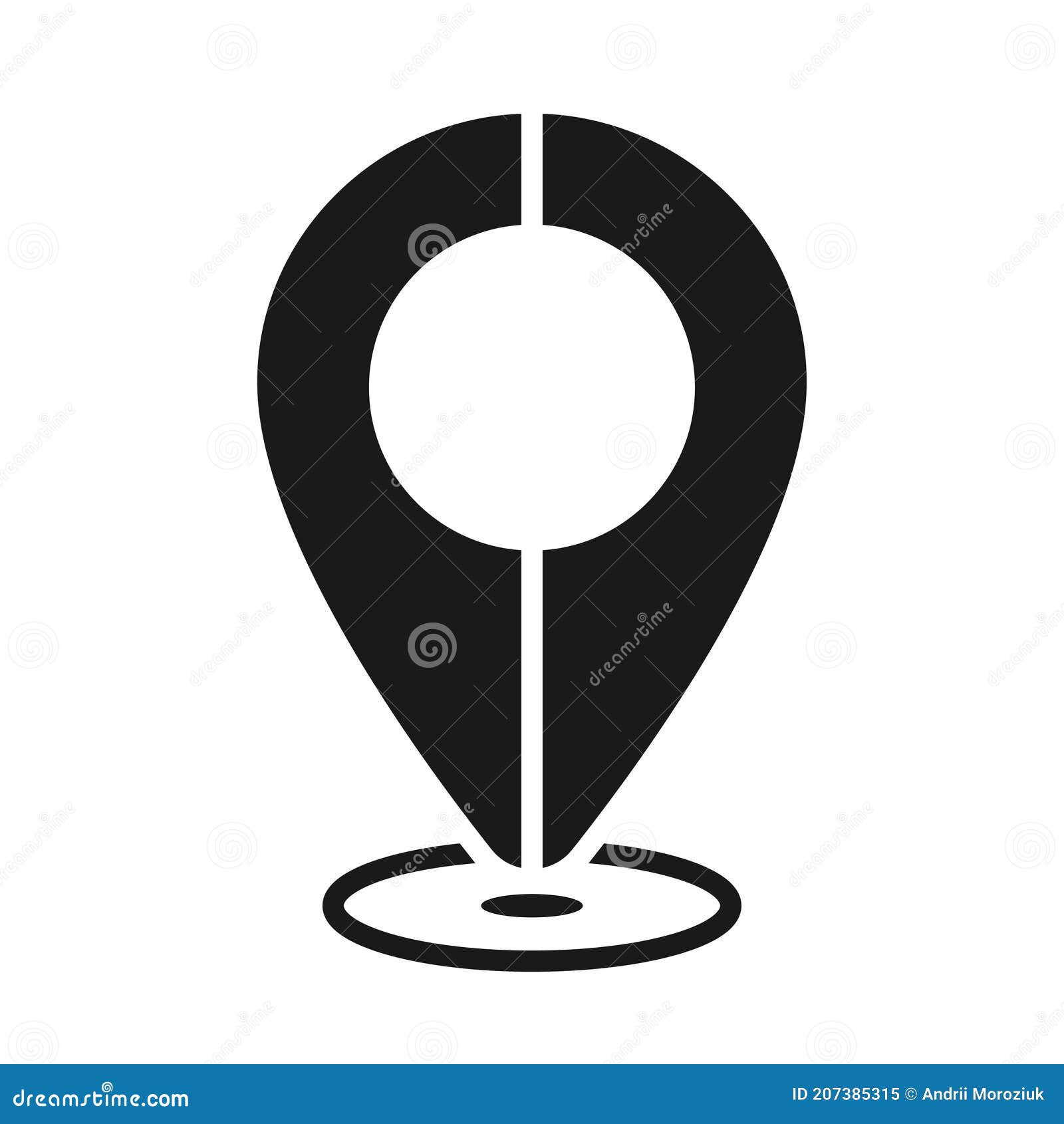 Black and White Icon Label on the Map. Vector Illustration Stock ...