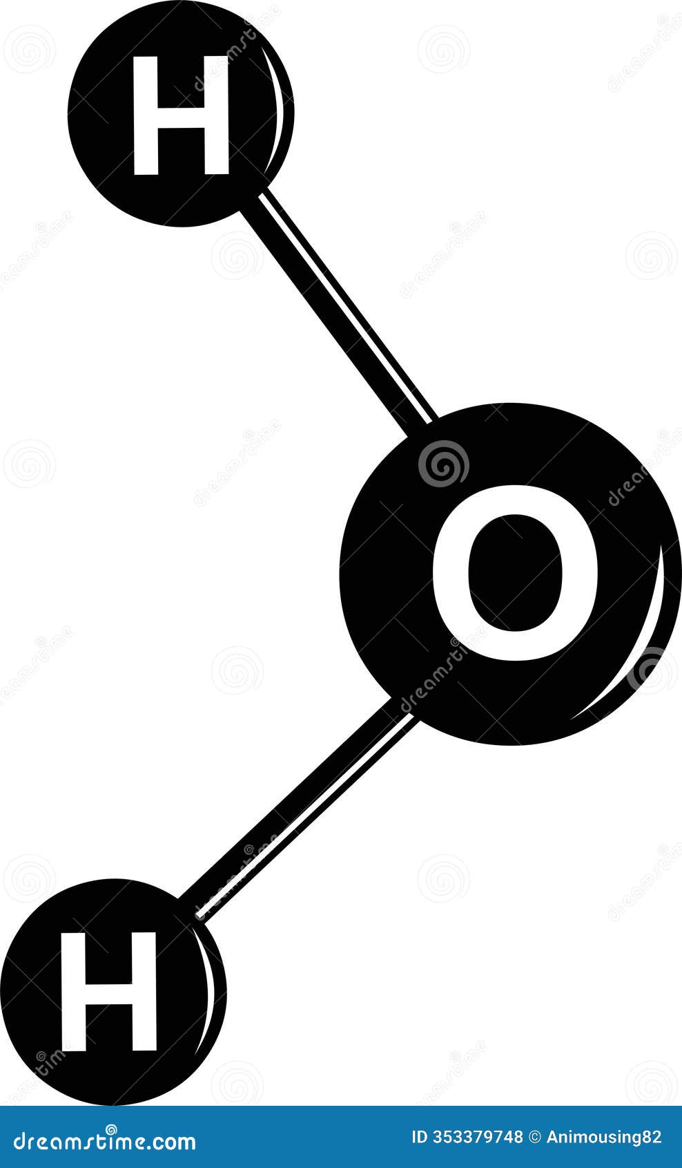 Black and White Icon Molecular Structure H2o Water Stock Vector ...