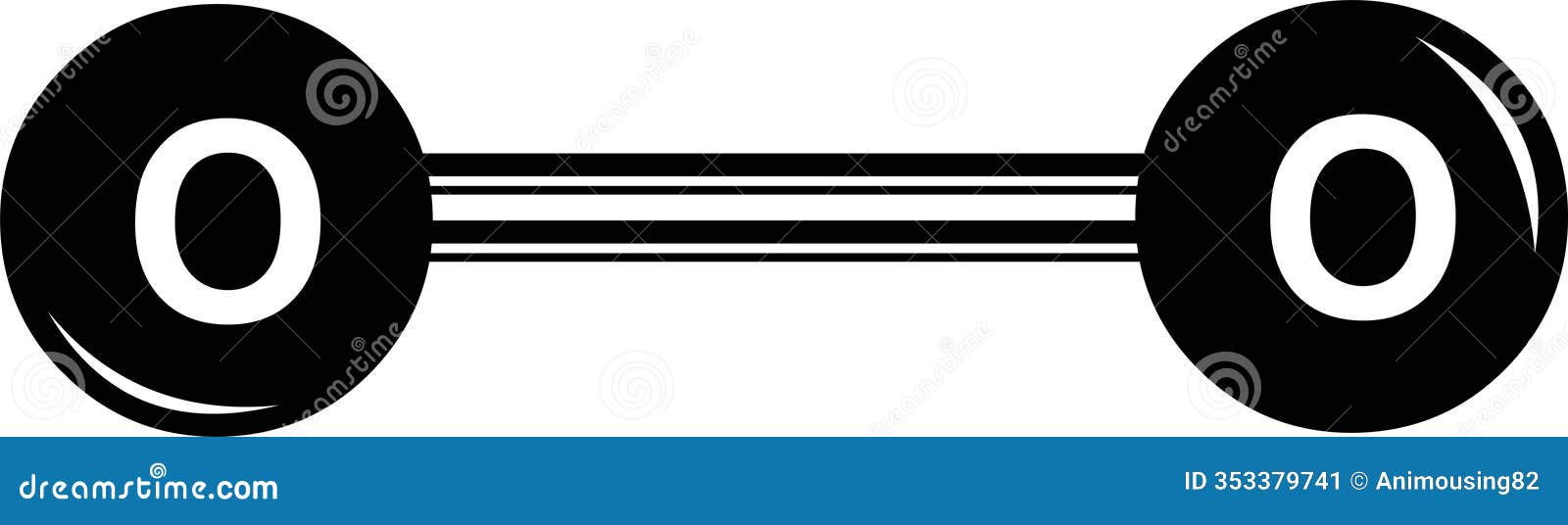 Black and White Icon 02 Oxygen Structure Molecular Stock Vector ...